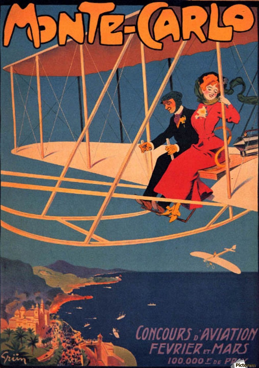 Monte Carlo flying tournament poster by VINTAGE POSTER Wall Art
